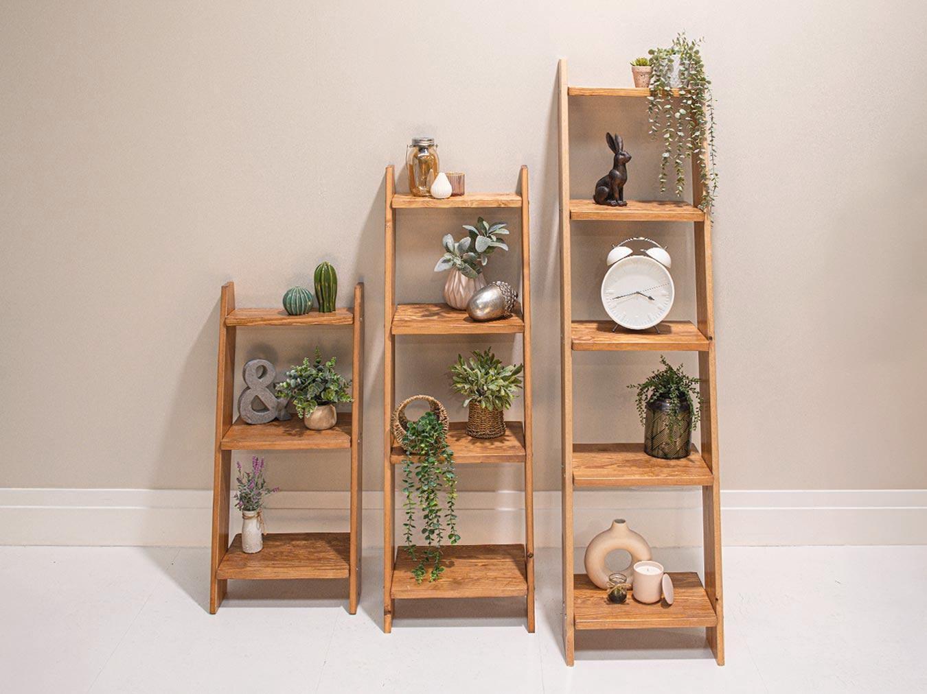 Wood ladder bookcase store